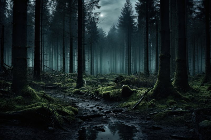 Mysterious dark forest landscape | Free Photo - rawpixel