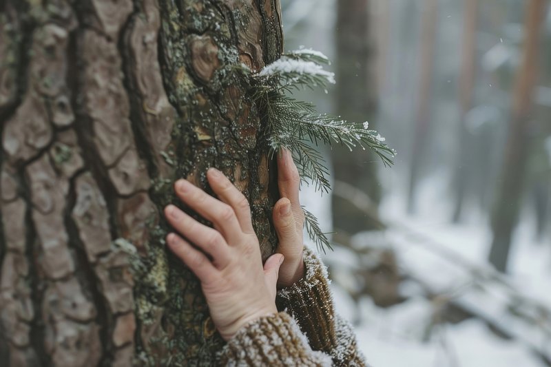 Person hugging pine tree human. | Free Photo - rawpixel
