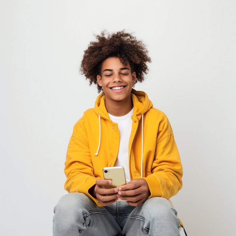 PNG Happy woman using smartphone | Free PNG - rawpixel