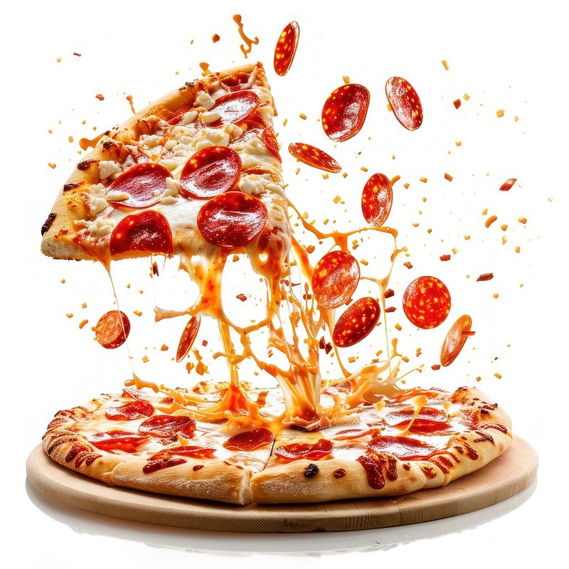 Exploding pepperoni pizza food explosion | Free Photo - rawpixel