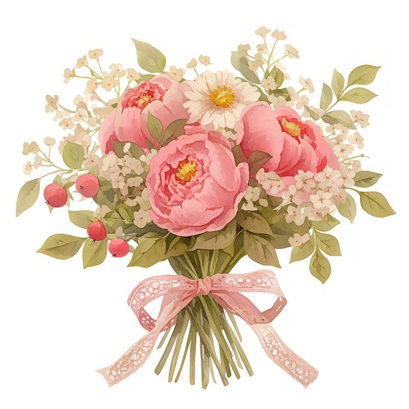 Pastel coquette orange pink bouquet | Free Photo Illustration - rawpixel