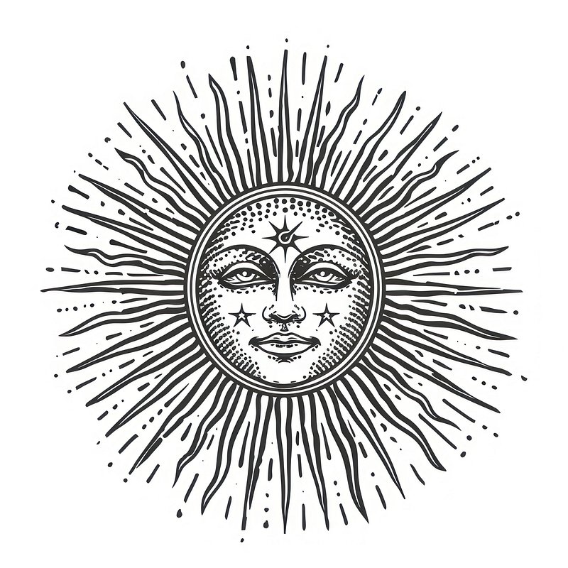 PNG Vintage sun face illustration | Free PNG - rawpixel