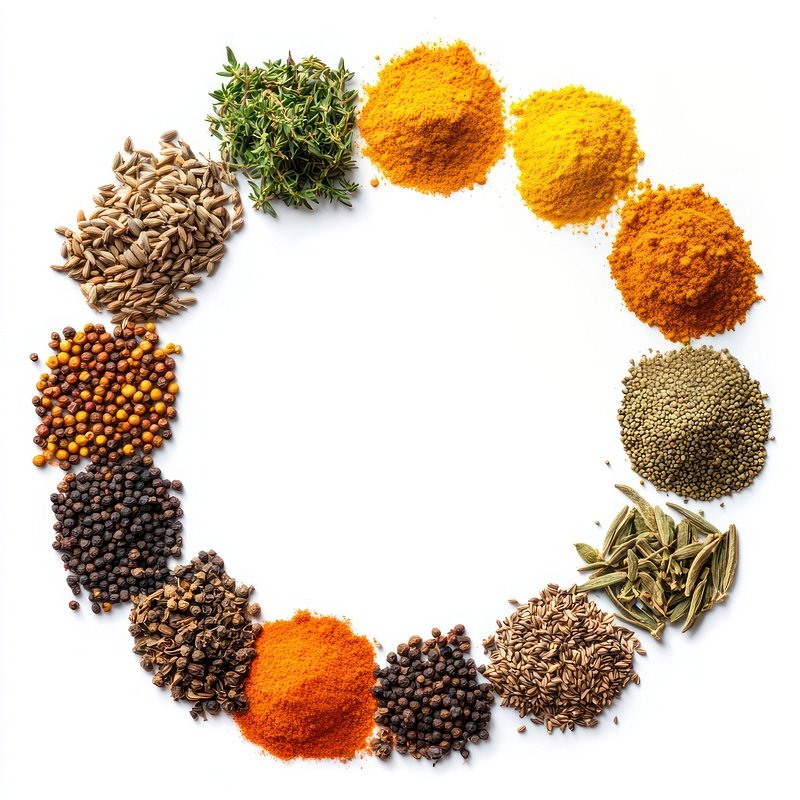 PNG Spices circle ingredients arrangement | Free PNG - rawpixel