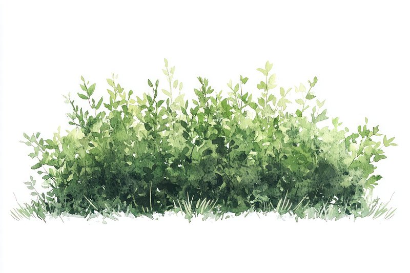 Green bushes illustration watercolor plant. | Free Photo Illustration ...