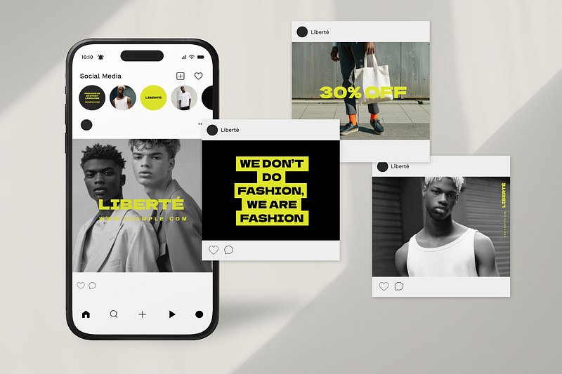 Social media post phone screen | Premium PSD Mockup - rawpixel