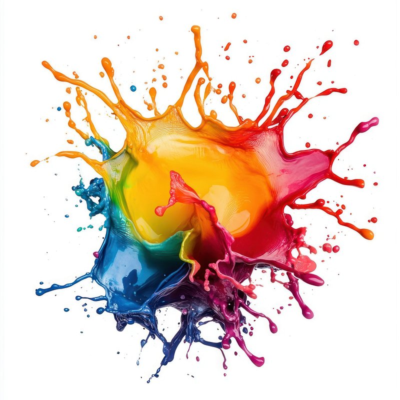 PNG Vibrant colorful paint splash | Free PNG - rawpixel