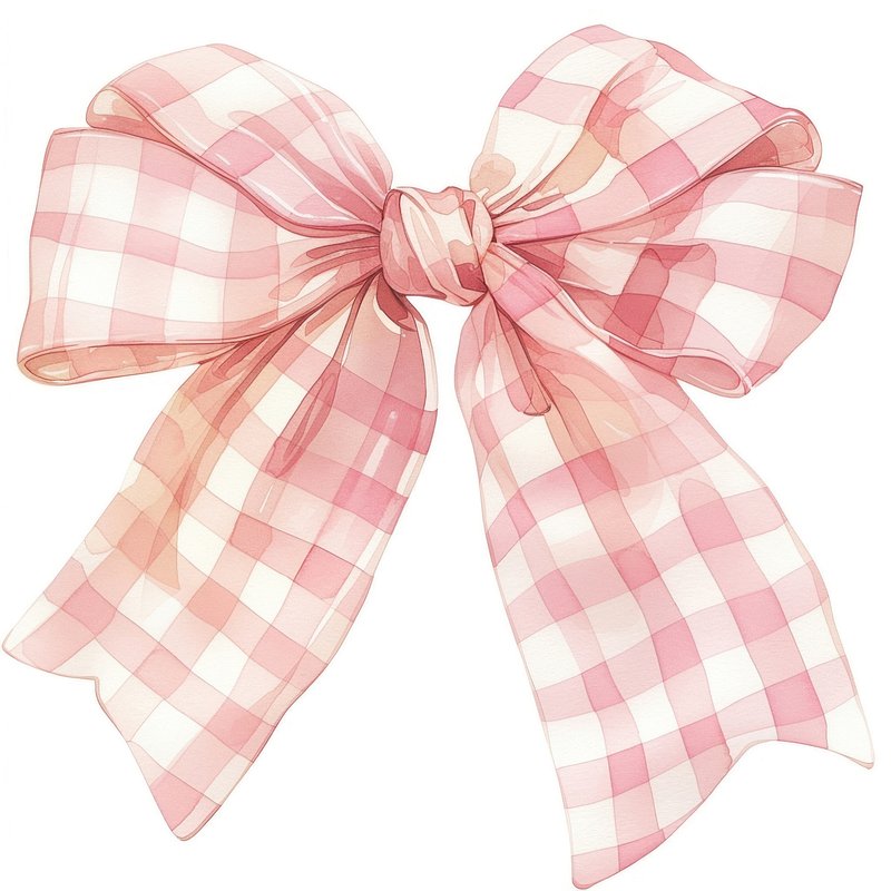 Elegant green gingham bow illustration | Free Photo Illustration - rawpixel
