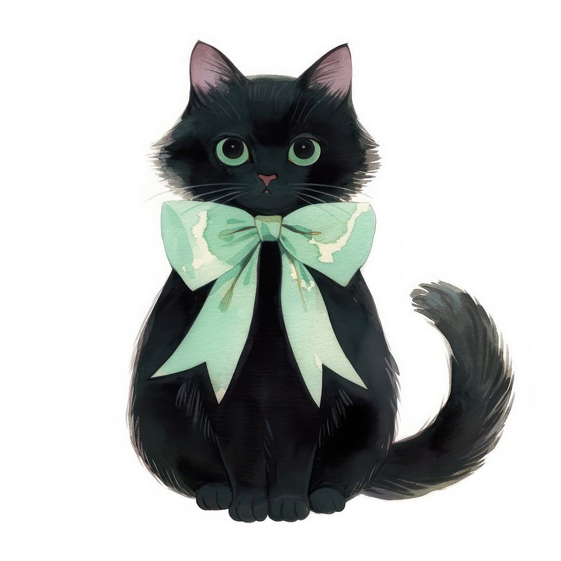 Adorable black cat illustration | Free Photo Illustration - rawpixel
