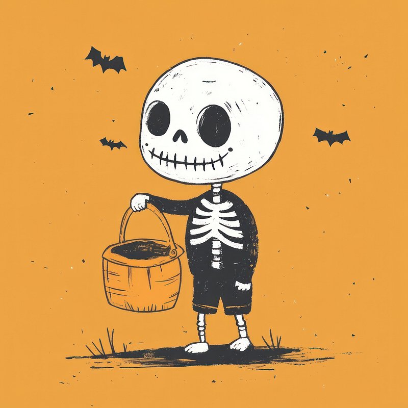 PNG Skeleton carry trick treat | Premium PNG - rawpixel