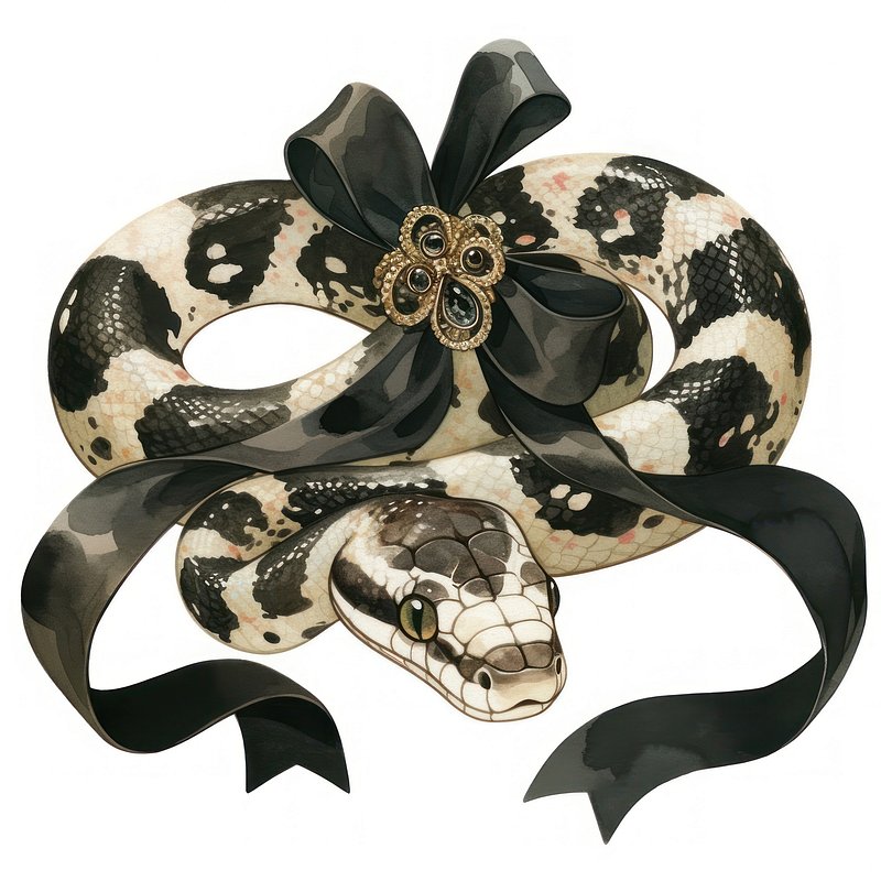 Black coquette snake illustration animal | Free Photo Illustration ...