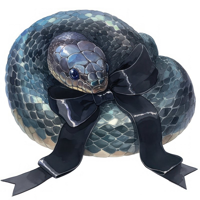 Black coquette snake illustration art | Free Photo Illustration - rawpixel