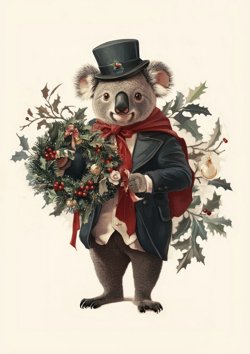 PNG Weasel animal illustration christmas | Free PNG - rawpixel