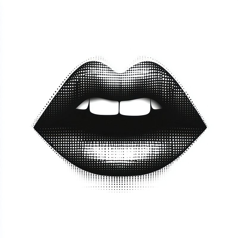 Vintage halftone lips illustration | Free Photo Illustration - rawpixel