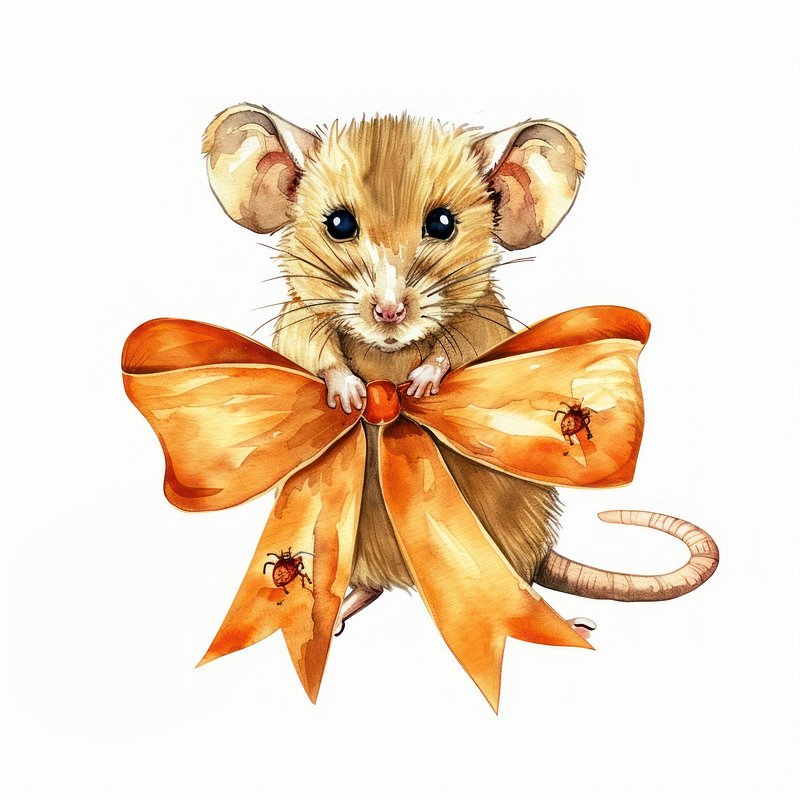 PNG Coquette rat illustration watercolor | Premium PNG - rawpixel