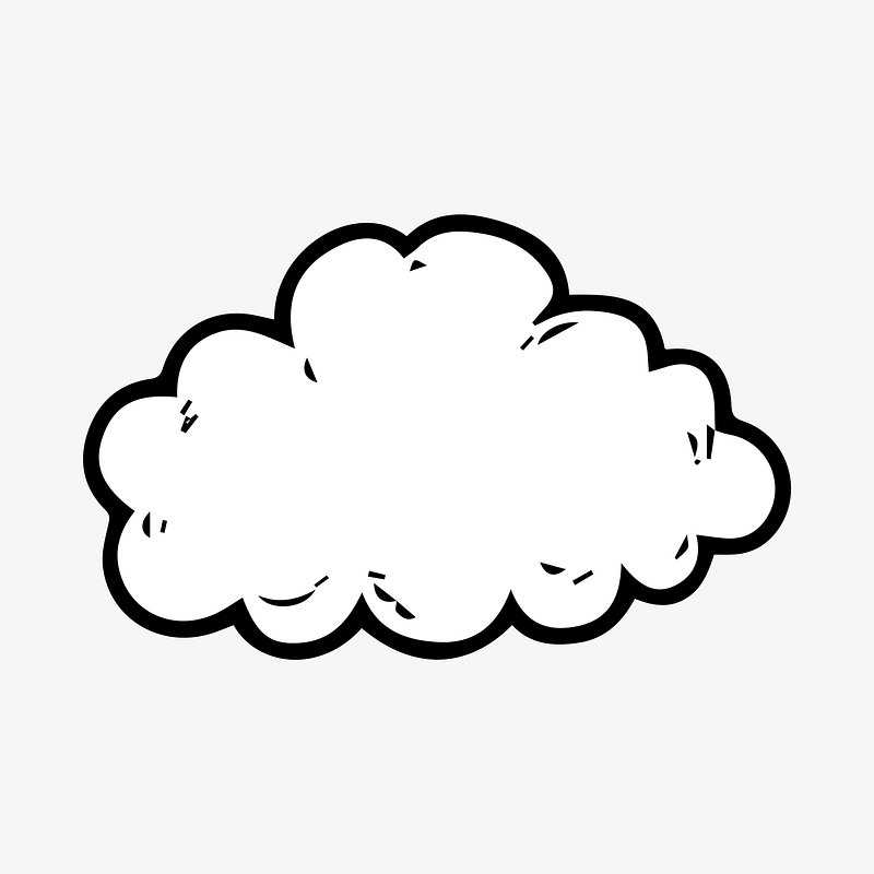 PNG cartoon cloud outline, transparent | Free PNG - rawpixel