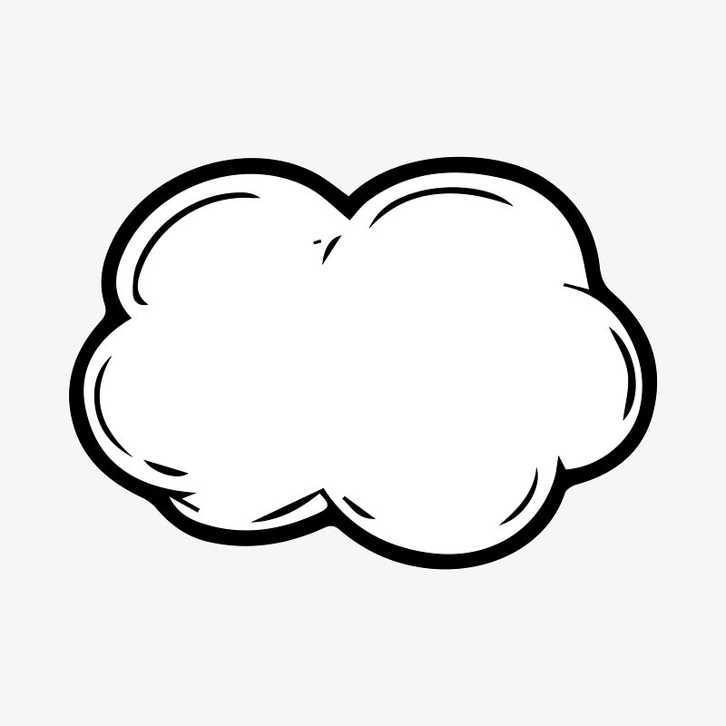 PNG cartoon cloud outline, transparent | Free PNG - rawpixel