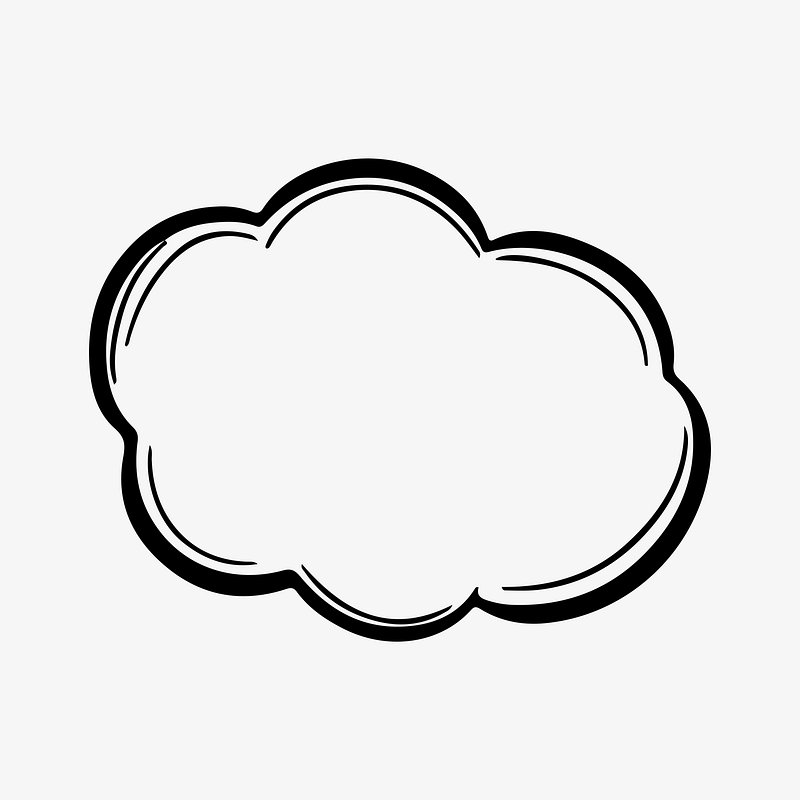 PNG cartoon cloud outline, transparent | Free PNG - rawpixel