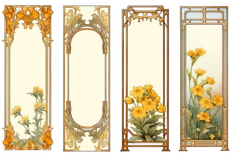 Art nouveau frame border flower | Premium Photo Illustration - rawpixel