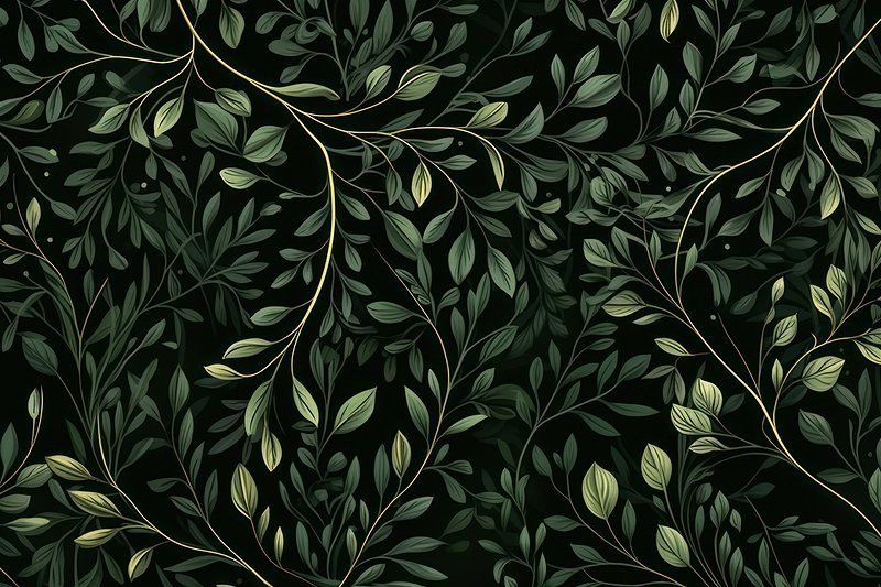Simple green botanical pattern background | Premium Photo Illustration ...