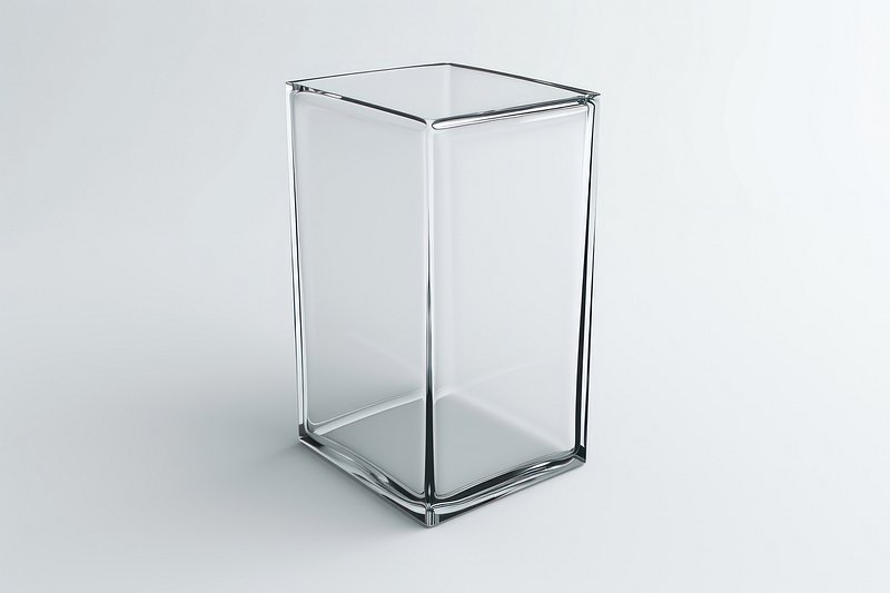 Rectangle glass vase white background | Free Photo Illustration - rawpixel