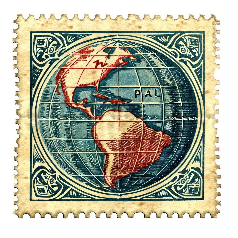 Vintage postage stamp globe paper | Premium Photo Illustration - rawpixel