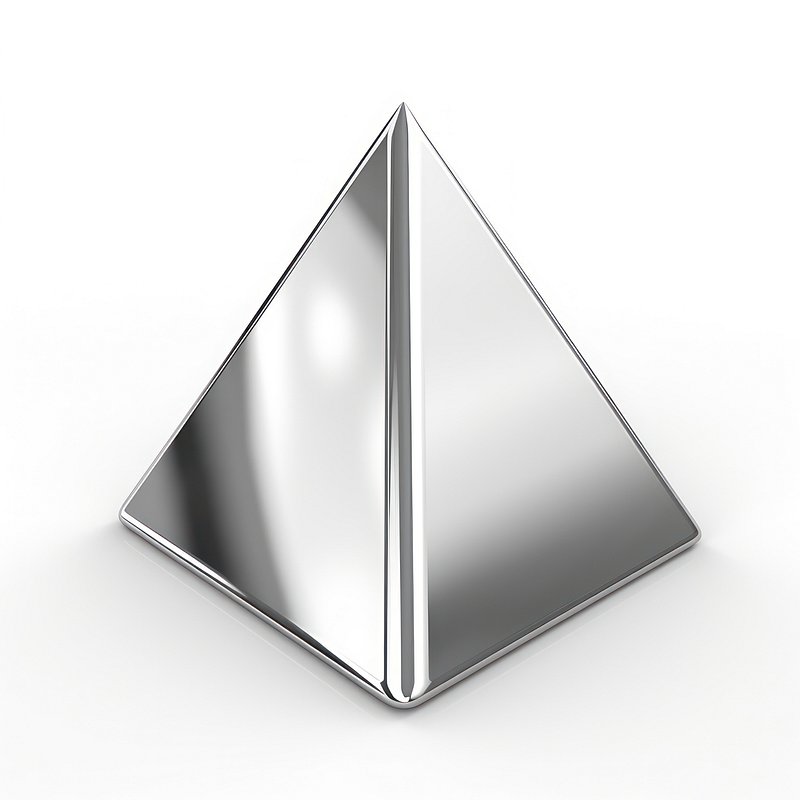 Pyramid Chrome material pyramid silver | Premium Photo Illustration ...