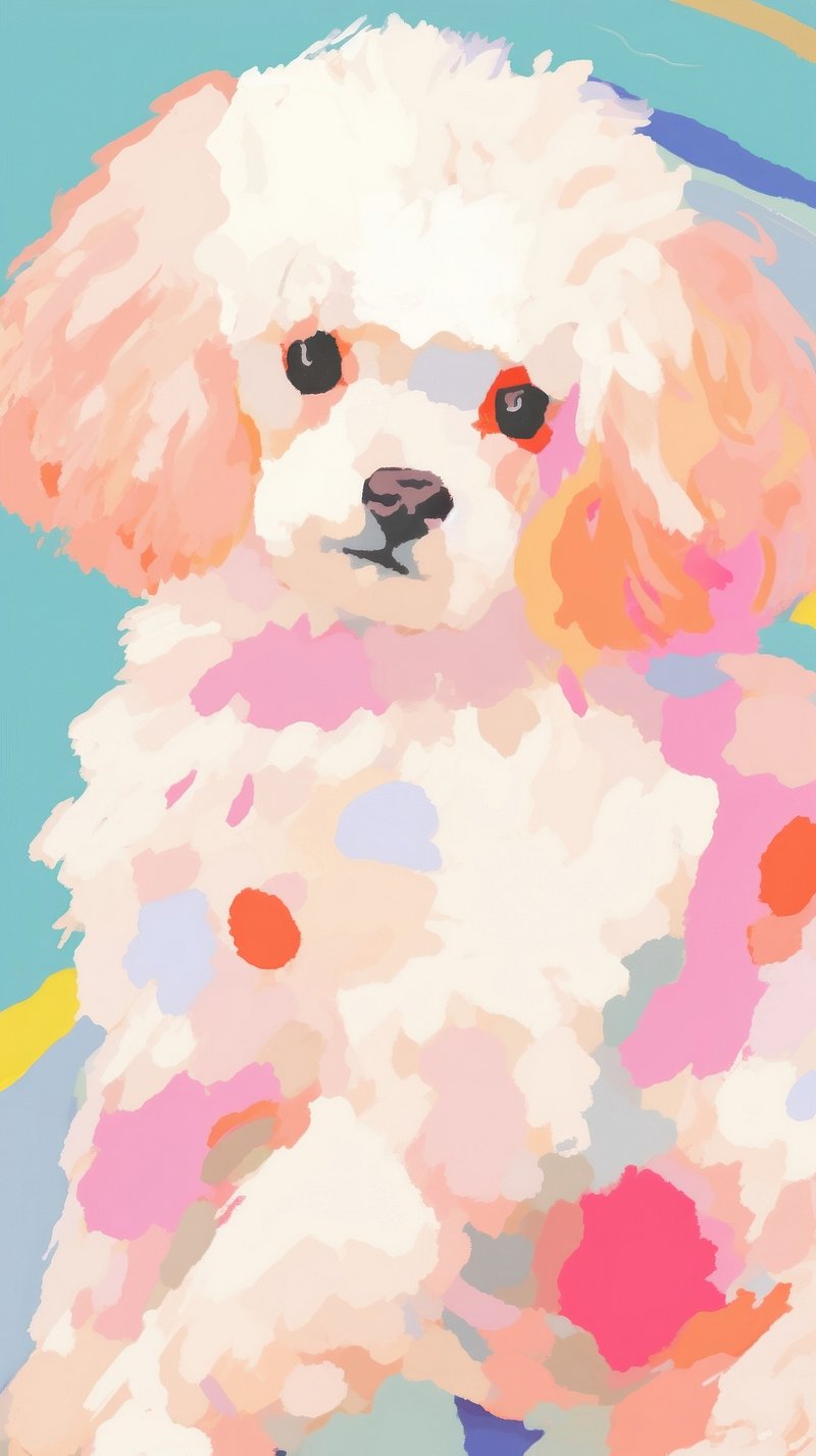Poodle dog backgrounds abstract painting. | Free Photo Illustration ...
