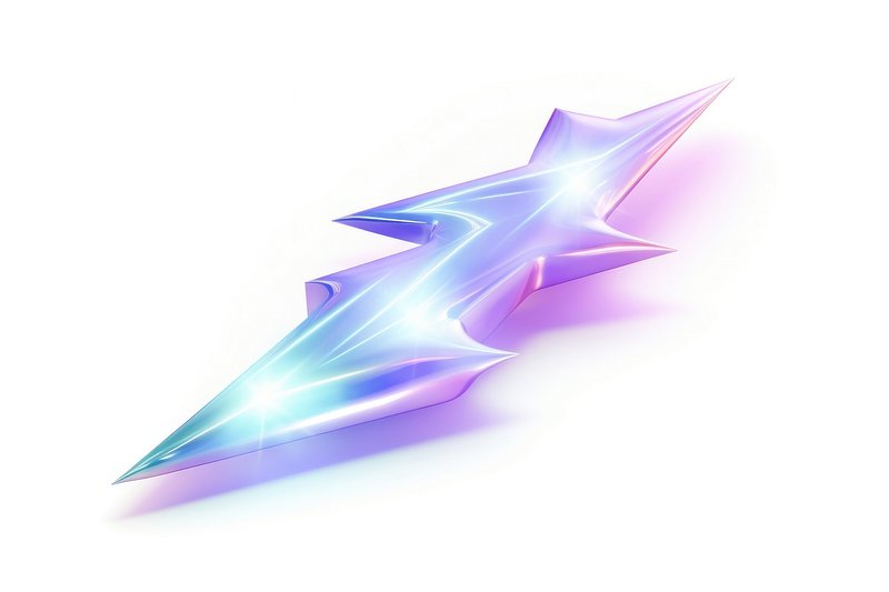Lightning icon iridescent symbol white | Free Photo Illustration - rawpixel