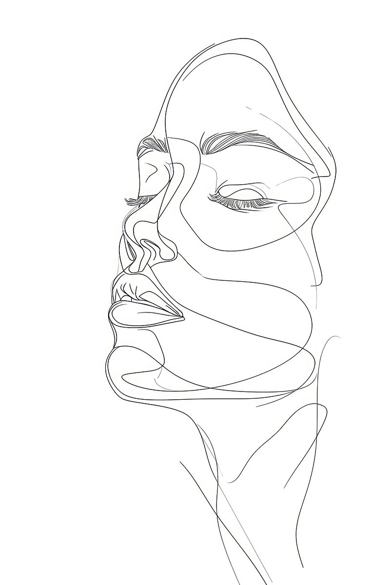 Drawing sketch line face. | Premium Photo Illustration - rawpixel
