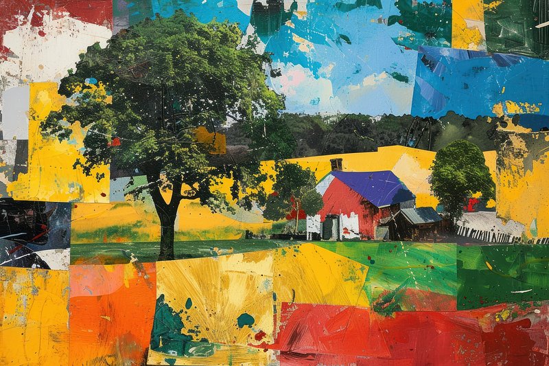 Farm collage art outdoors. | Premium Photo Illustration - rawpixel