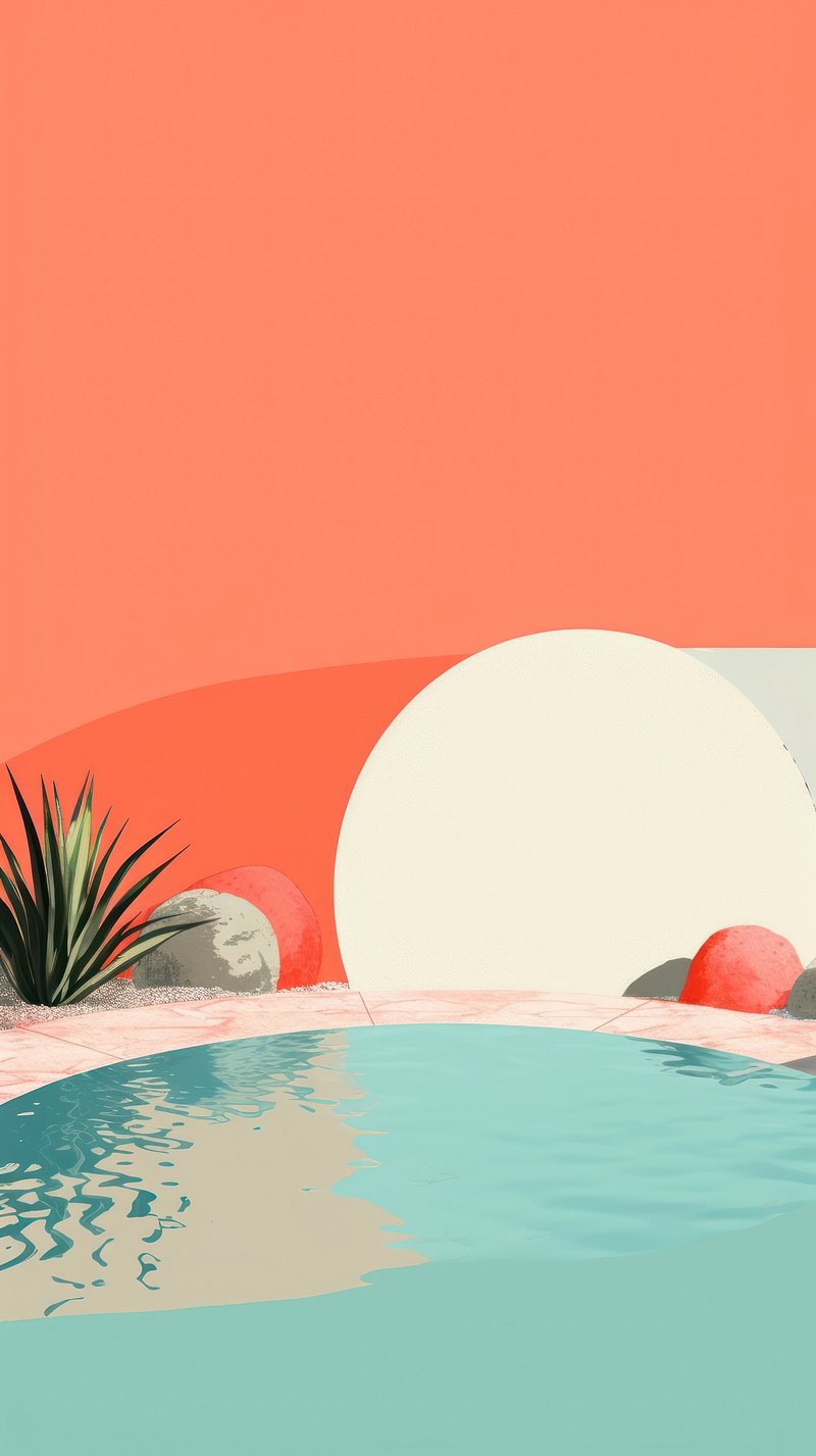 Minimal simple pools art outdoors | Premium Photo Illustration - rawpixel