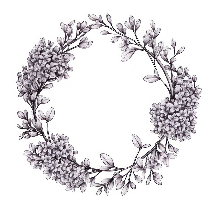 Circle frame lilac drawing sketch | Free Photo Illustration - rawpixel