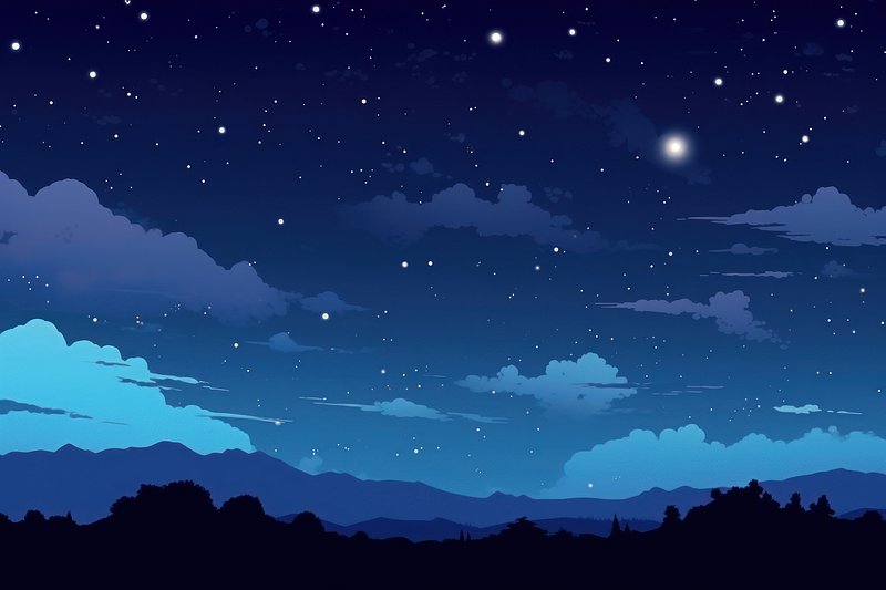 Midnight sky landscape outdoors nature | Premium Photo Illustration ...