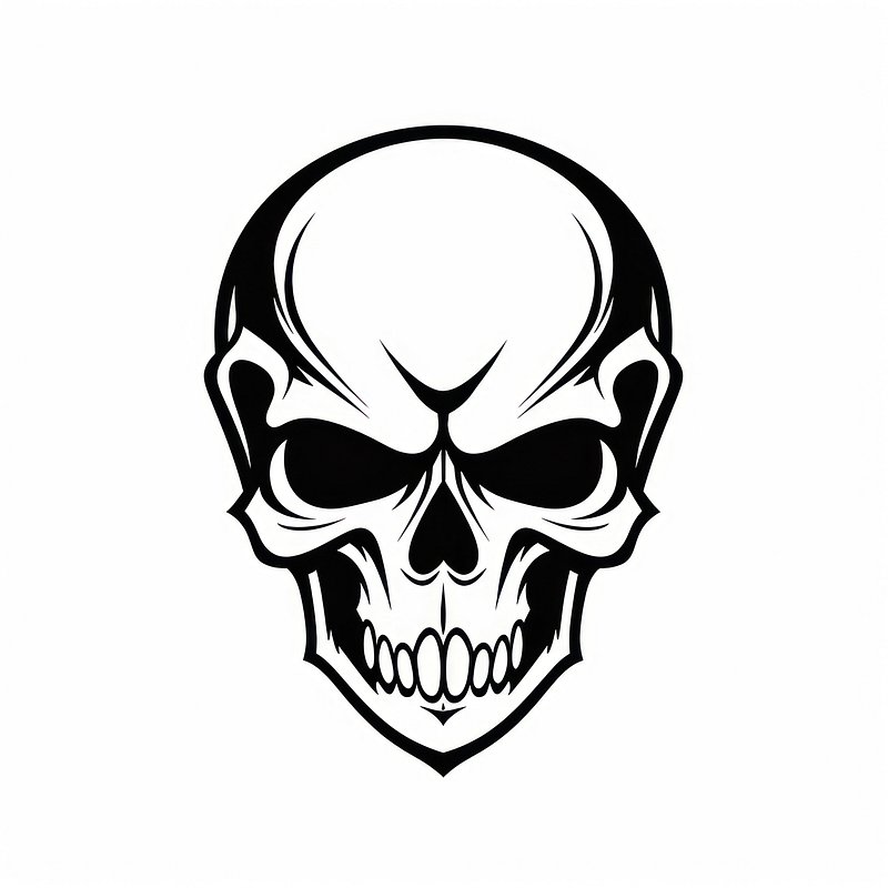 Skull logo white black. | Premium Photo Illustration - rawpixel