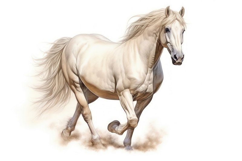 Painting horse drawing stallion animal. | Free Photo Illustration ...