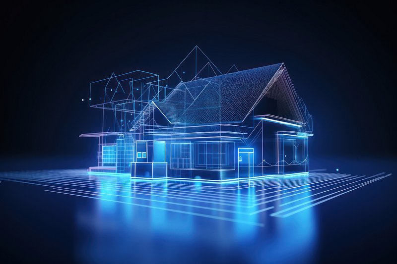 Technology Blueprint House futuristic blueprint | Free Photo ...