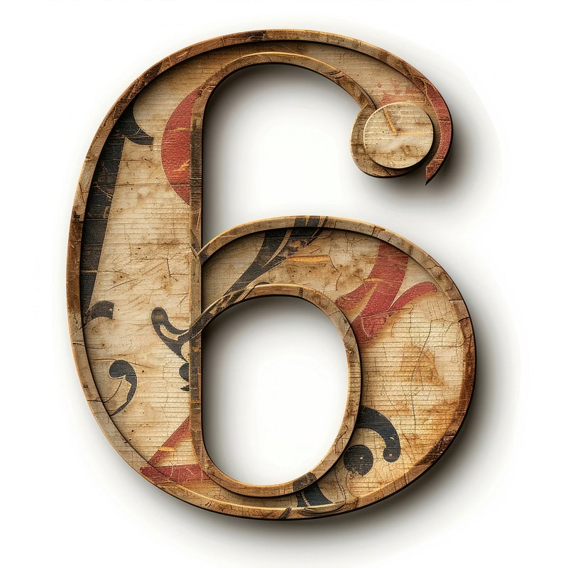 Vintage Alphabet Number 6 number | Free Photo Illustration - rawpixel