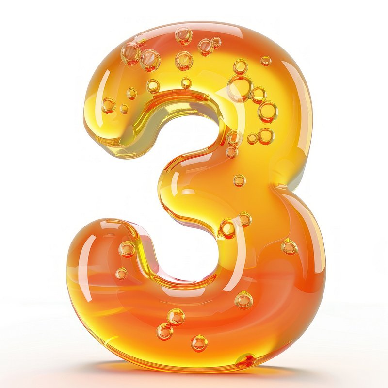 Number 3 yellow number symbol. | Free Photo Illustration - rawpixel