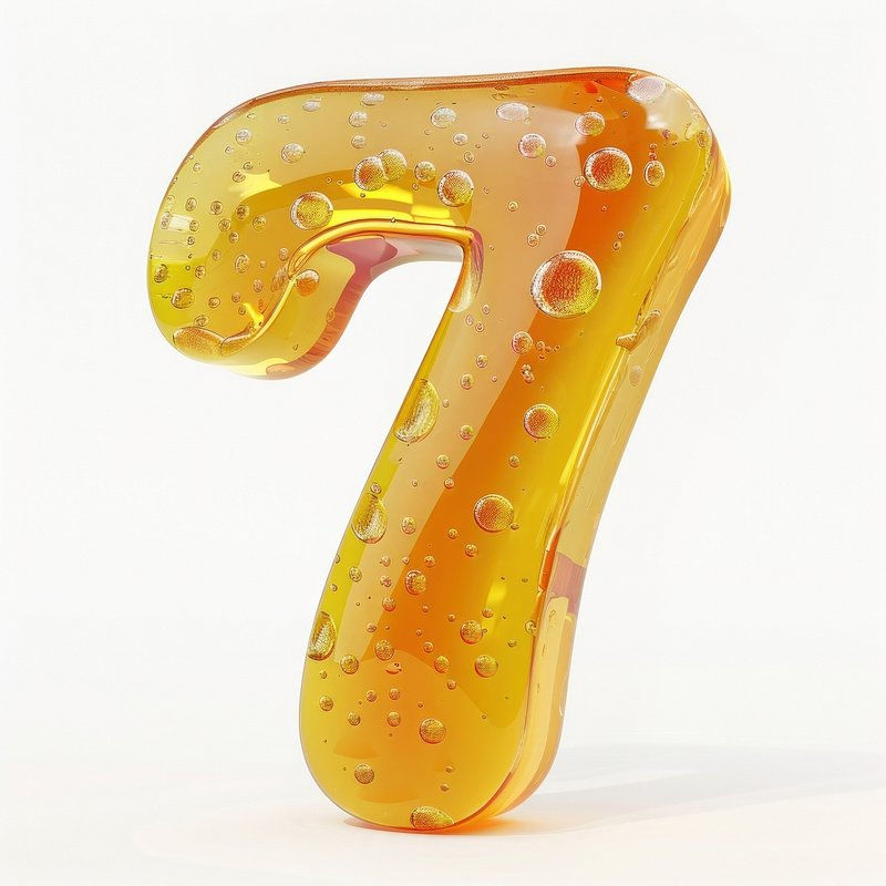 Number 7 number yellow symbol. | Free Photo Illustration - rawpixel
