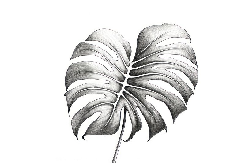 Monstera drawing sketch plant. | Premium Photo Illustration - rawpixel