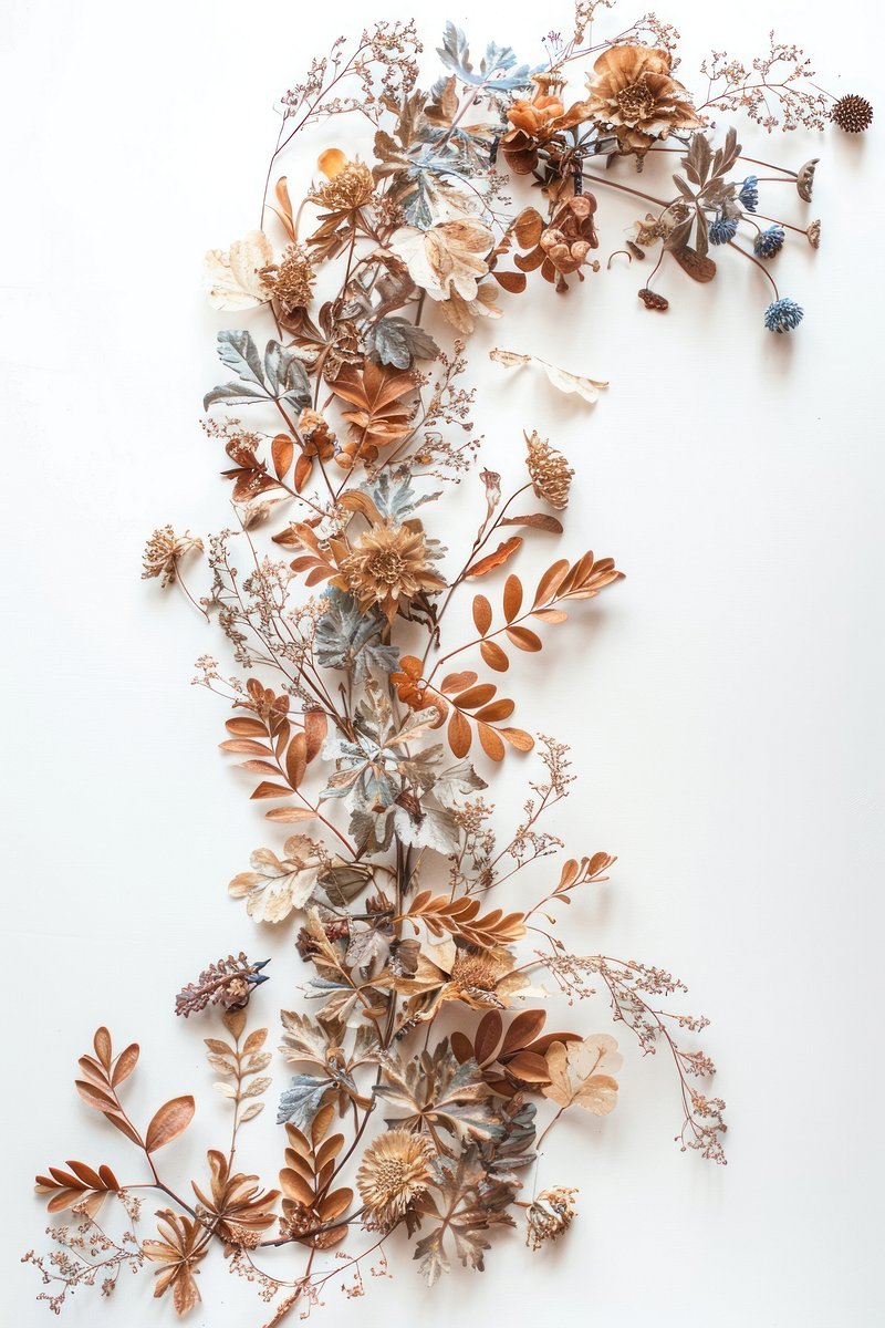 Dried flower garland pattern plant | Free Photo - rawpixel