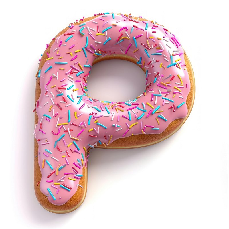 Donut Alphabet Shaped P donut | Free Photo Illustration - rawpixel