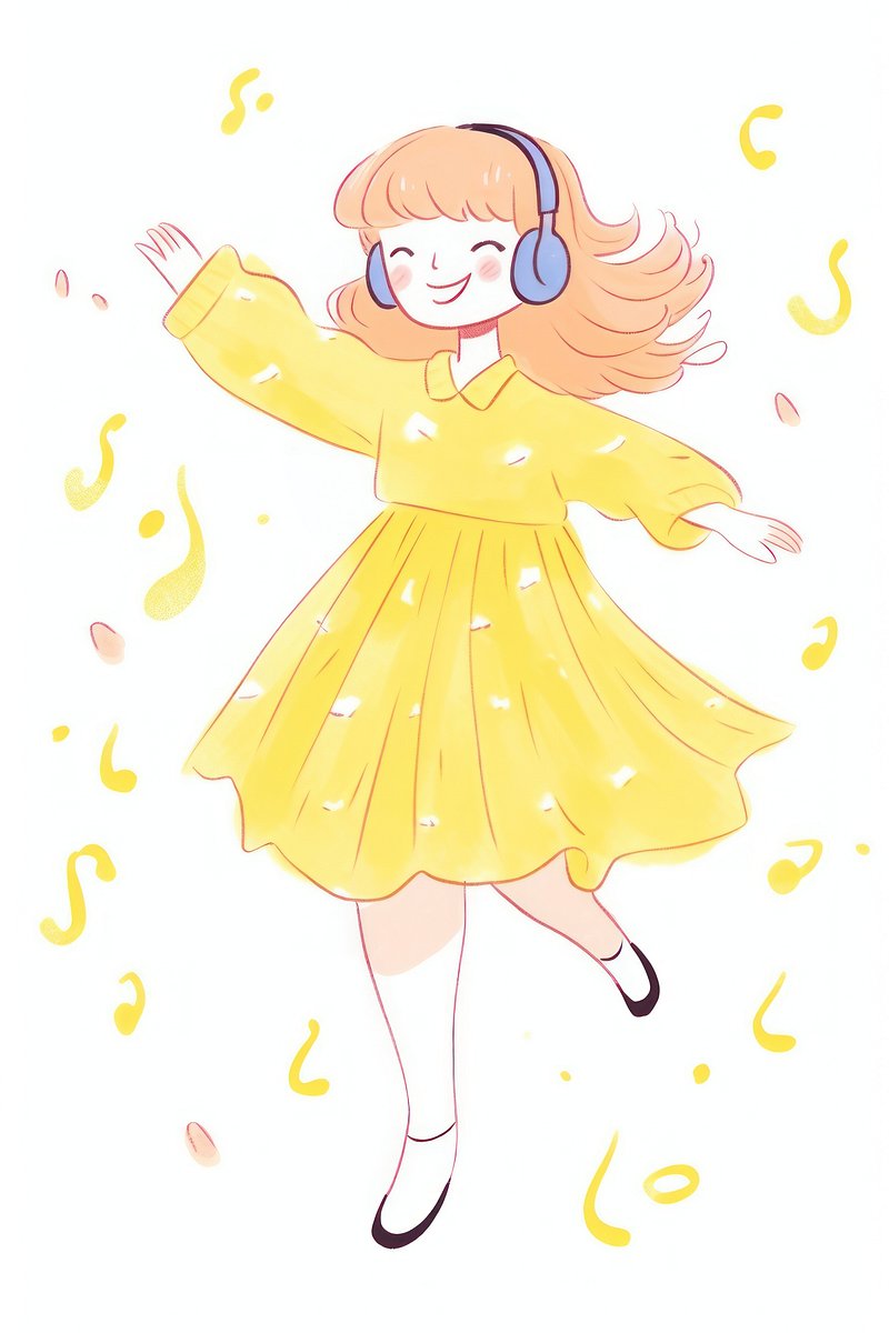 Doodle illustration smiling girl drawing | Free Photo Illustration ...