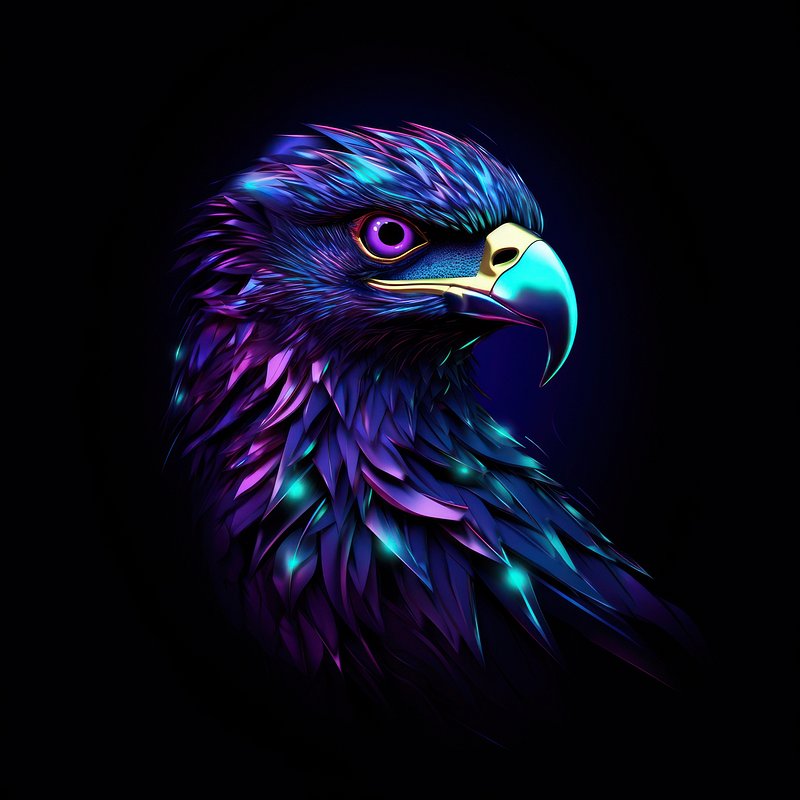 Neon raven animal bird beak | Free Photo Illustration - rawpixel