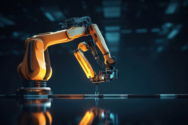 Robotic arm dark background technology | Free Photo Illustration - rawpixel