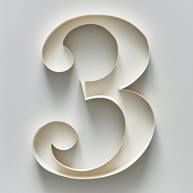 Letter number 3 white font | Free Photo - rawpixel