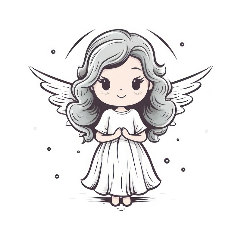 Cute little angel cartoon drawing | Premium Photo Illustration - rawpixel