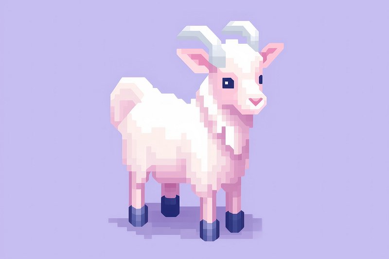 Goat pixel livestock animal mammal. | Premium Photo Illustration - rawpixel