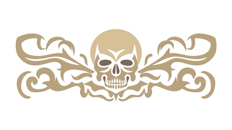 Skull divider ornament white background | Premium Photo Illustration ...