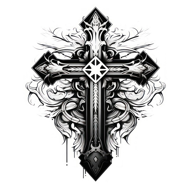 Cool cross symbol white background | Free Photo Illustration - rawpixel